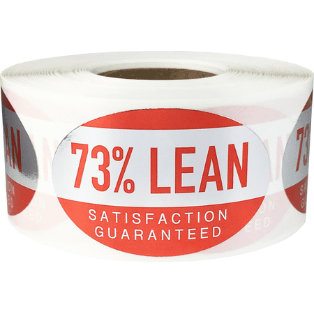 73% Lean Grocery Store Labels 1.25 x 2 Inch Ovals 500 Total Adhesive ...