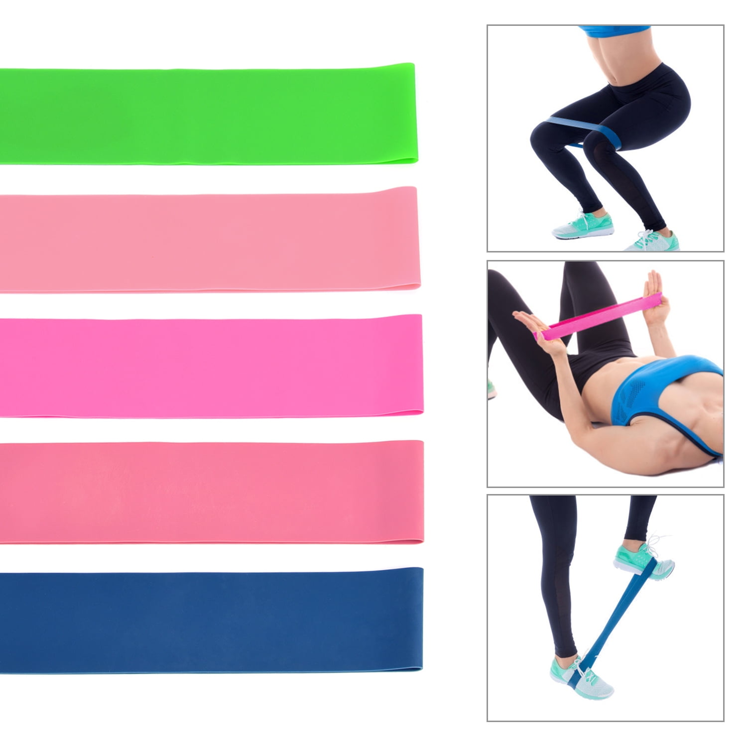 Buy 5 PCS Sports Exercise Resistance Loop Bands Set Elastic Booty Band ...