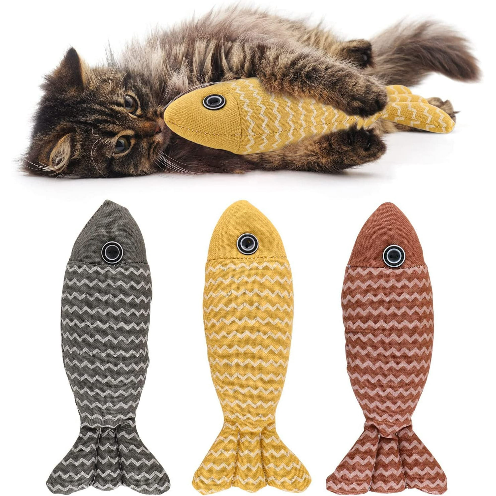 Click here for Xinqihang 3 Pack Catnip Toy  Fish Cat Toy  Cat Che... prices