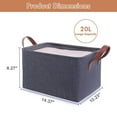 Citylife 20L Fabric Storage Bins with Handles and Metal Frame Canvas ...