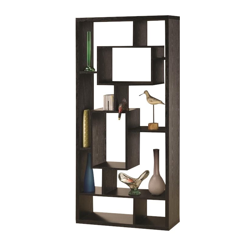 Allora Contemporary Asymmetrical Cube Bookcase Black Finish - Walmart.com