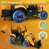 JCB 2 in 1 Kids Ride on Car Excavator & Bulldozer,Wisairt 12 V Battery ...