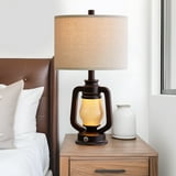 Oneach 3 Way Dimmable Black Metal Table Lamp Set of 2 with USBC+A, 20.5 ...