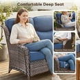moosprr 3-Seat Brown PE Wicker Outdoor Couch with 6 in. Olefin Blue ...