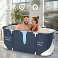 47.24″ large portable hot & cold bathtub. Foldable inflatable spa tub ...