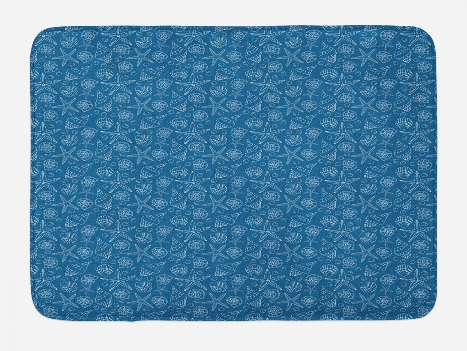 Beach Bath Mat, Nautical Theme Starfish Shell Underwater Pearls Ocean ...