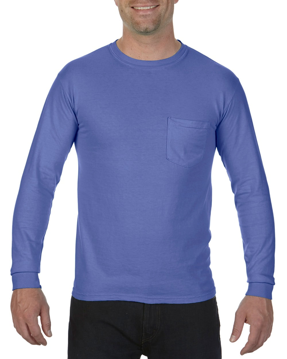 ComfClrs L/S Pocket T Flo Blue - Walmart.com