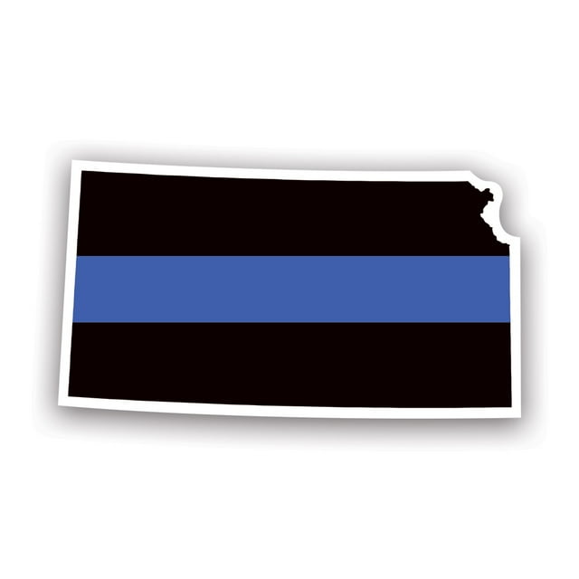 Kansas State Shaped The Thin Blue Line Sticker Decal - Self Adhesive ...