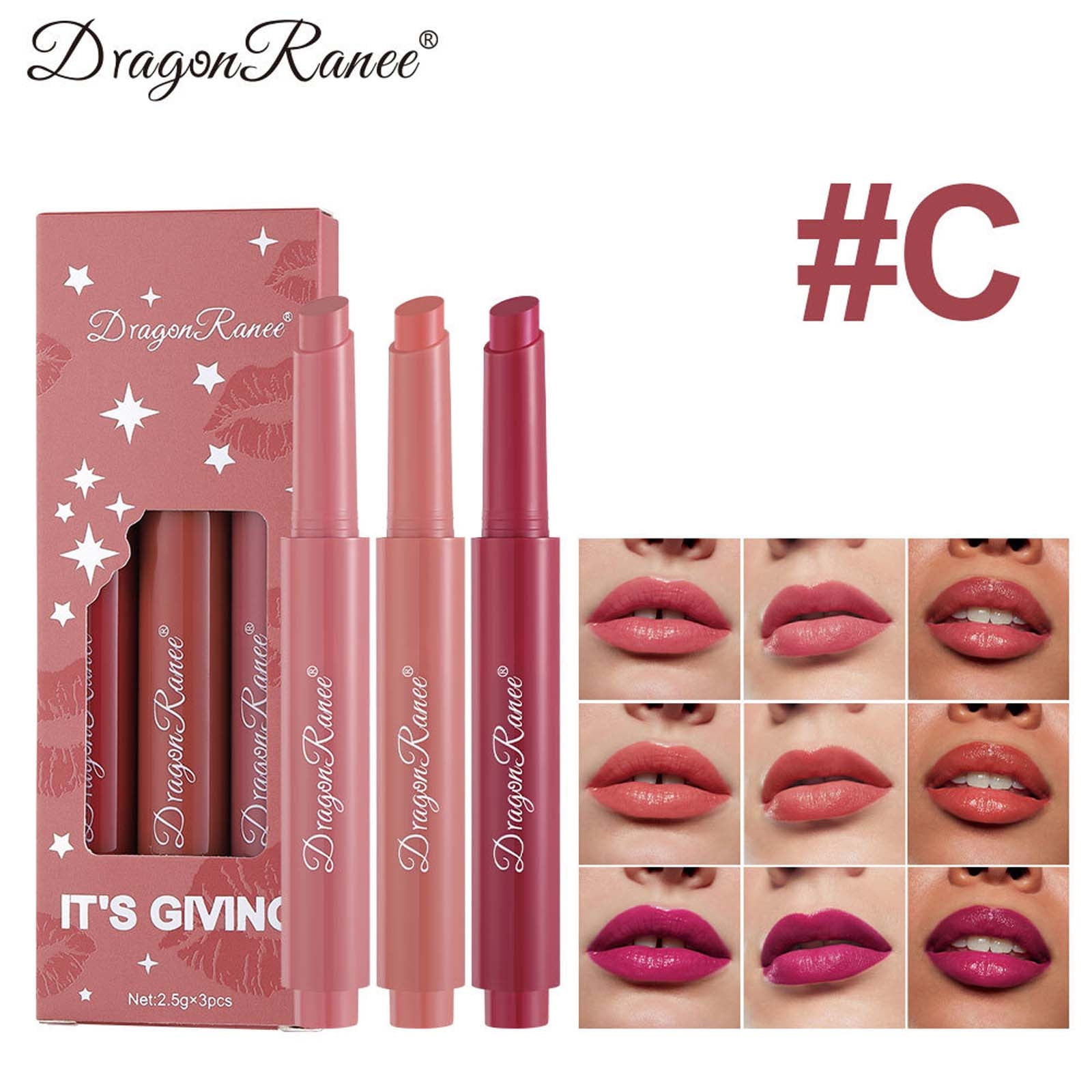 Xihbxyly Trío de Brillos Labiales Dewy, Set de Labiales En Lápiz de ...