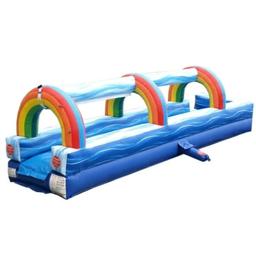 TentandTable Commercial Inflatable Water Slide, Rainbow Double Lane ...