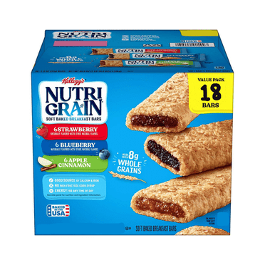 Kellogg's Nutri-Grain Bars Variety Pack, Whole Grain, Real Fruit, 1.3 ...