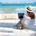 300W Portable Power Station, 296Wh Solar Generator with 2 AC Outlets ...