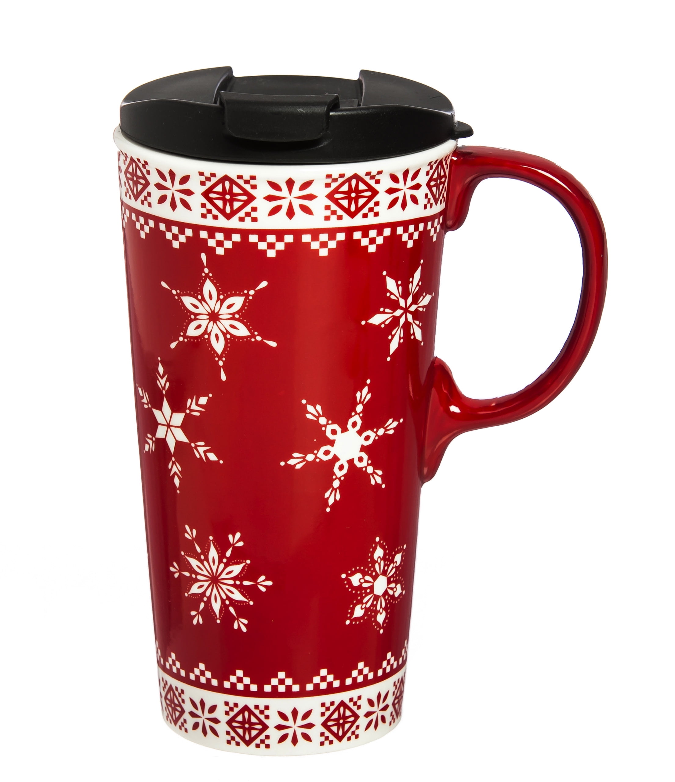 Cypress Home Christmas Sweater Ceramic Travel Coffee Mug, 17 ounces ...