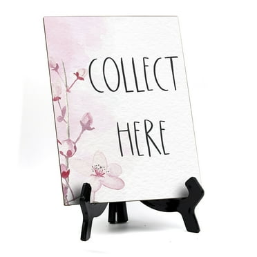 Kids Activity Table Sign with Easel, Floral Watercolor Design (6" x 8 ...