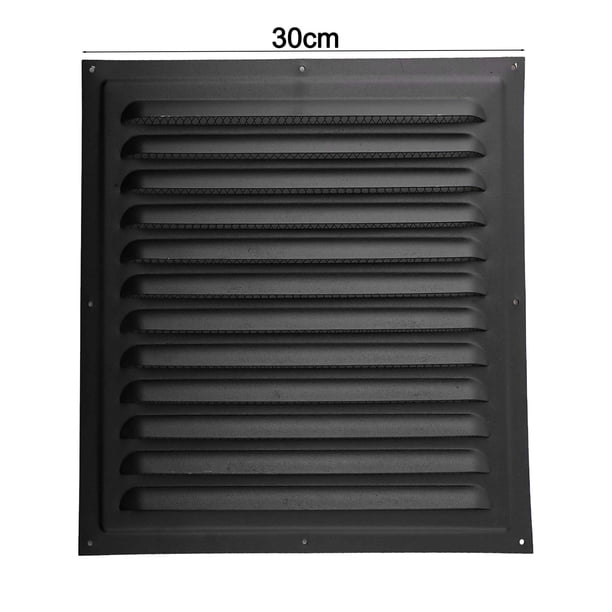 Square Metal Vent Cover for Air Ventilation 30x30cm Black Louver Plate ...