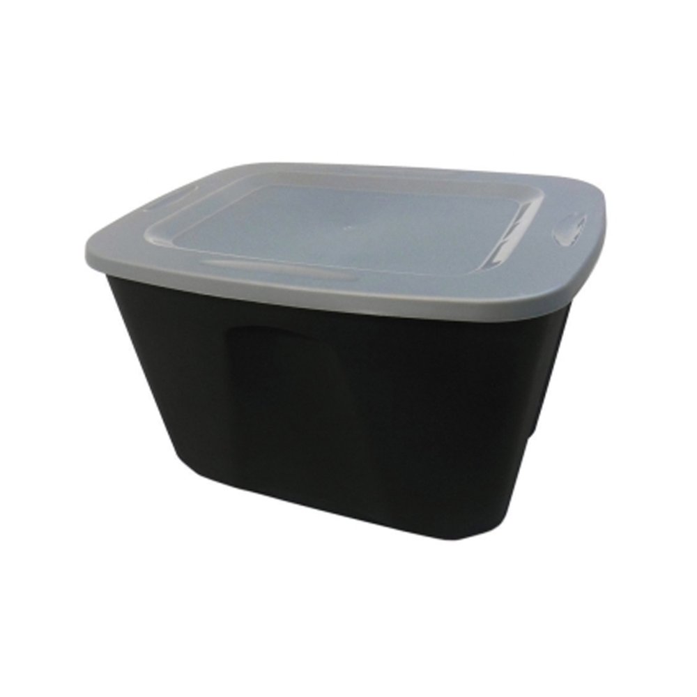 Homz - Homz 6618BKTS.08 18 Gallon Durable Molded Plastic Storage Bin w ...