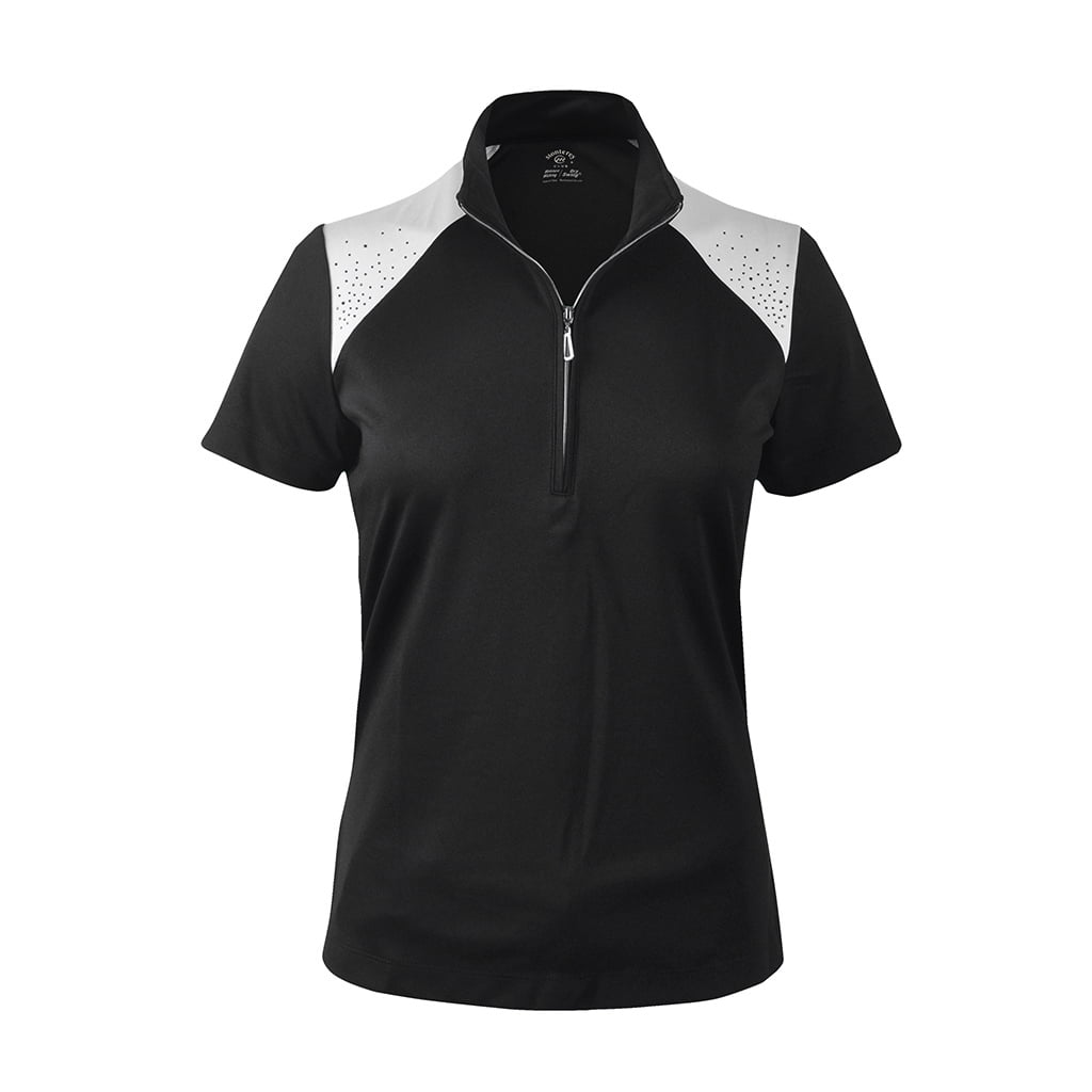 Monterey Club Women's Nile Rhinestone Contrast Golf Polo Shirt #2378 ...