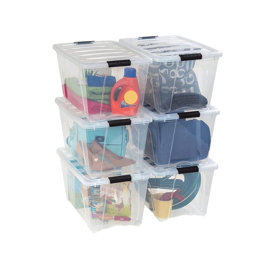 53 Qt Storage Container Bin, Durable Stackable Nestable Organizer with ...