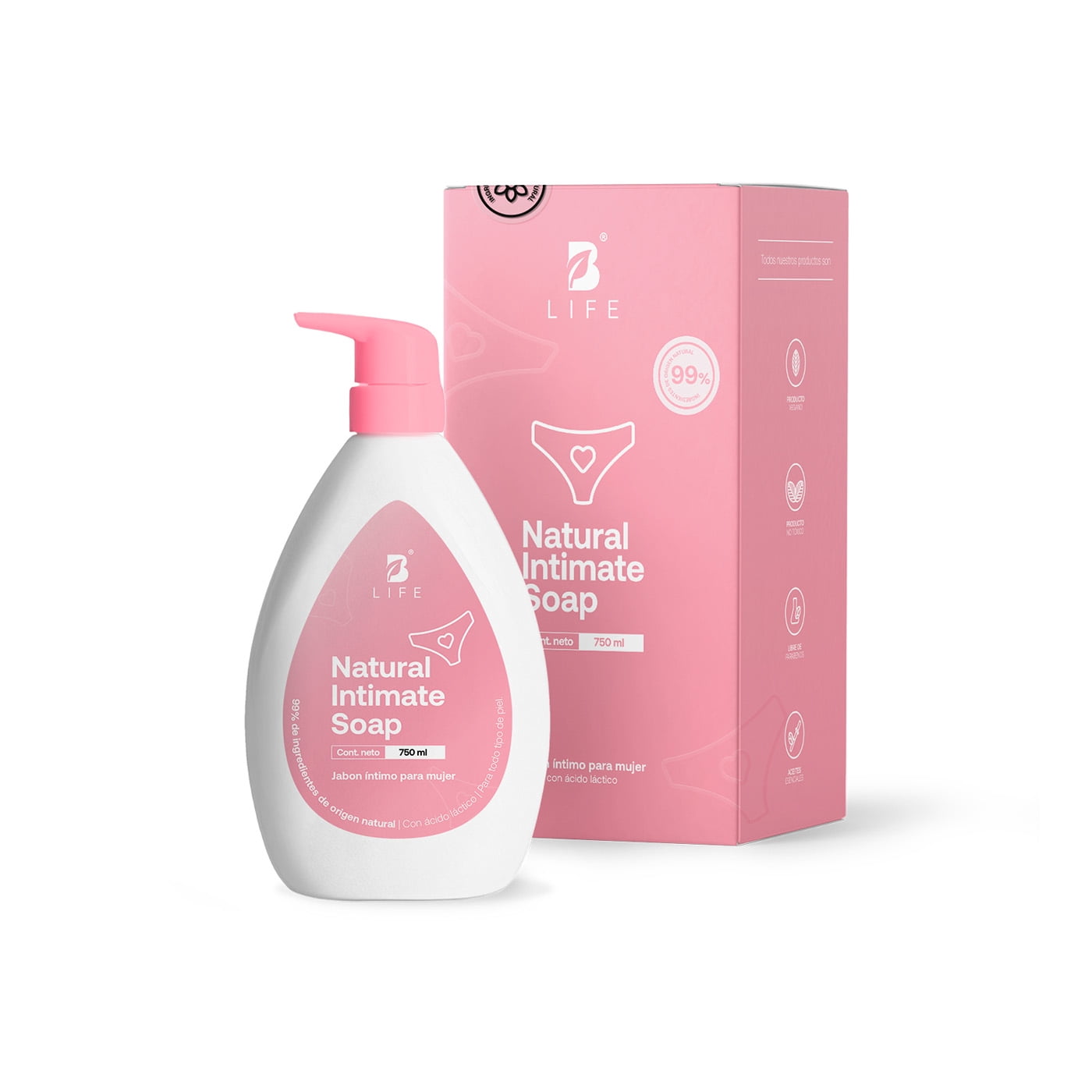 B Life | Jabón Íntimo Para Mujer | 740 ml | Con Ingredientes Naturales ...