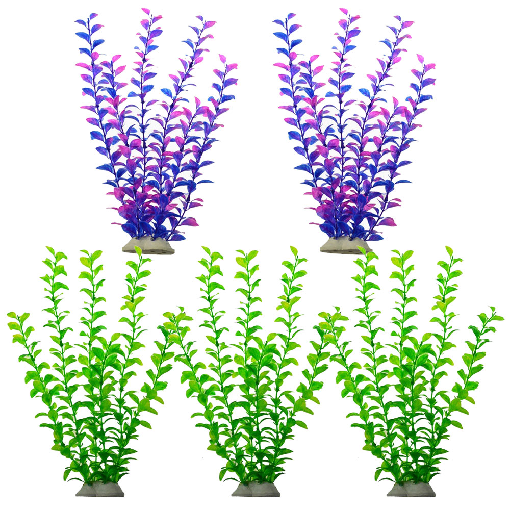 Plastic aquarium plants, 5-piece artificial tall aquarium plants, used ...