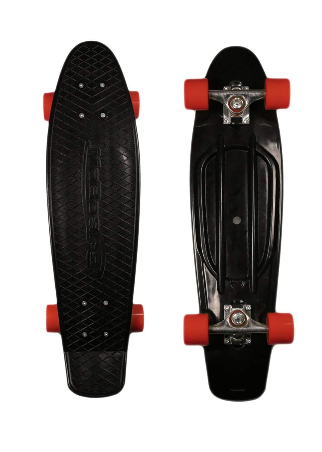 MoBoard 22" Vintage Style Graphic Complete Skateboard, Black/Red ...
