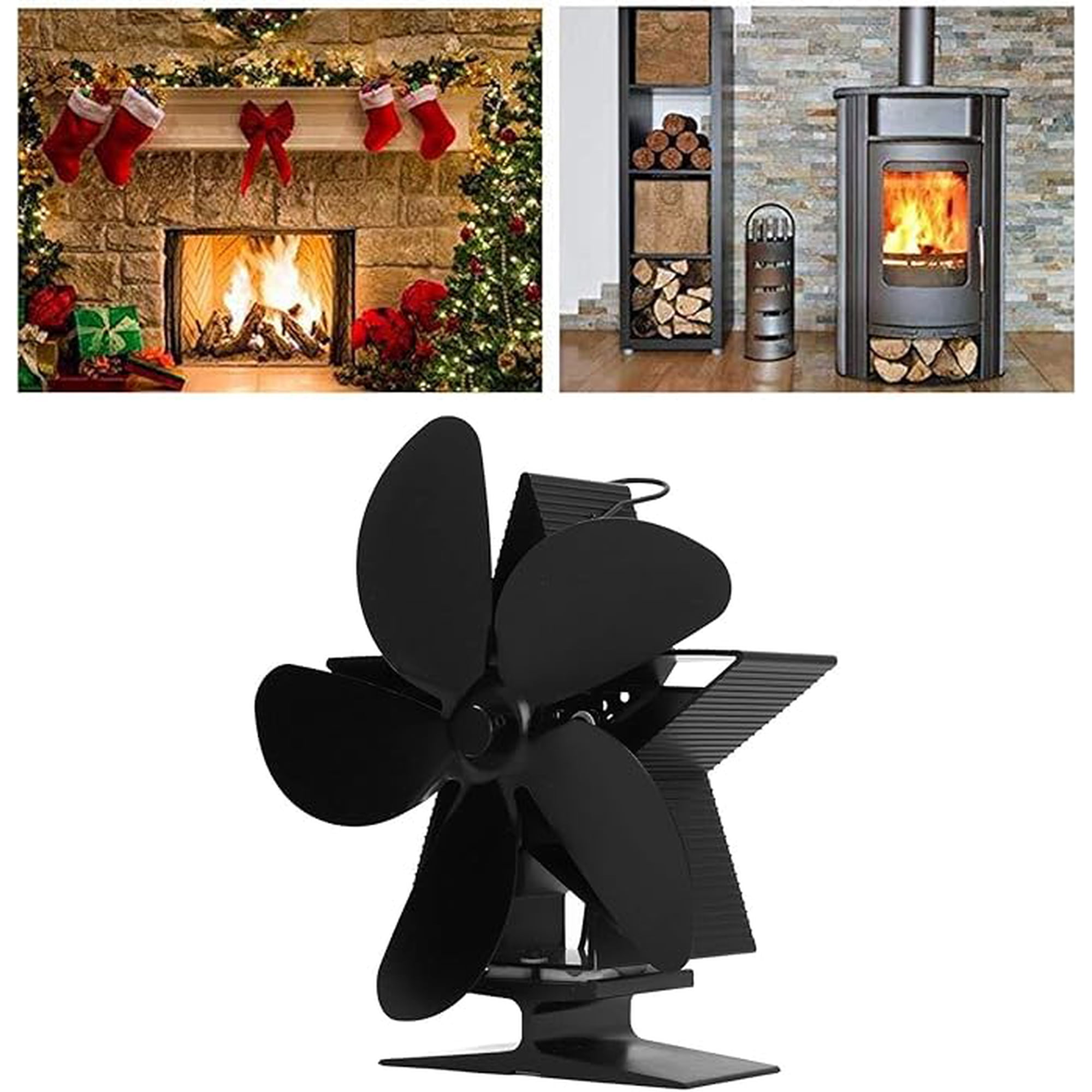 Click here for Shijiulou Wood Stove Fan  Black 5 Blade Fireplace... prices