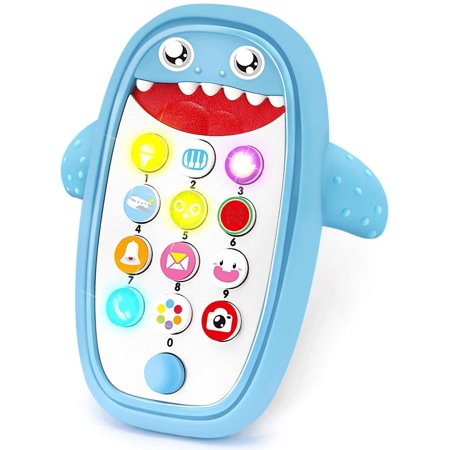 Teething Phone Toy for Babies with Removable Soft Case, Lights, Music ...