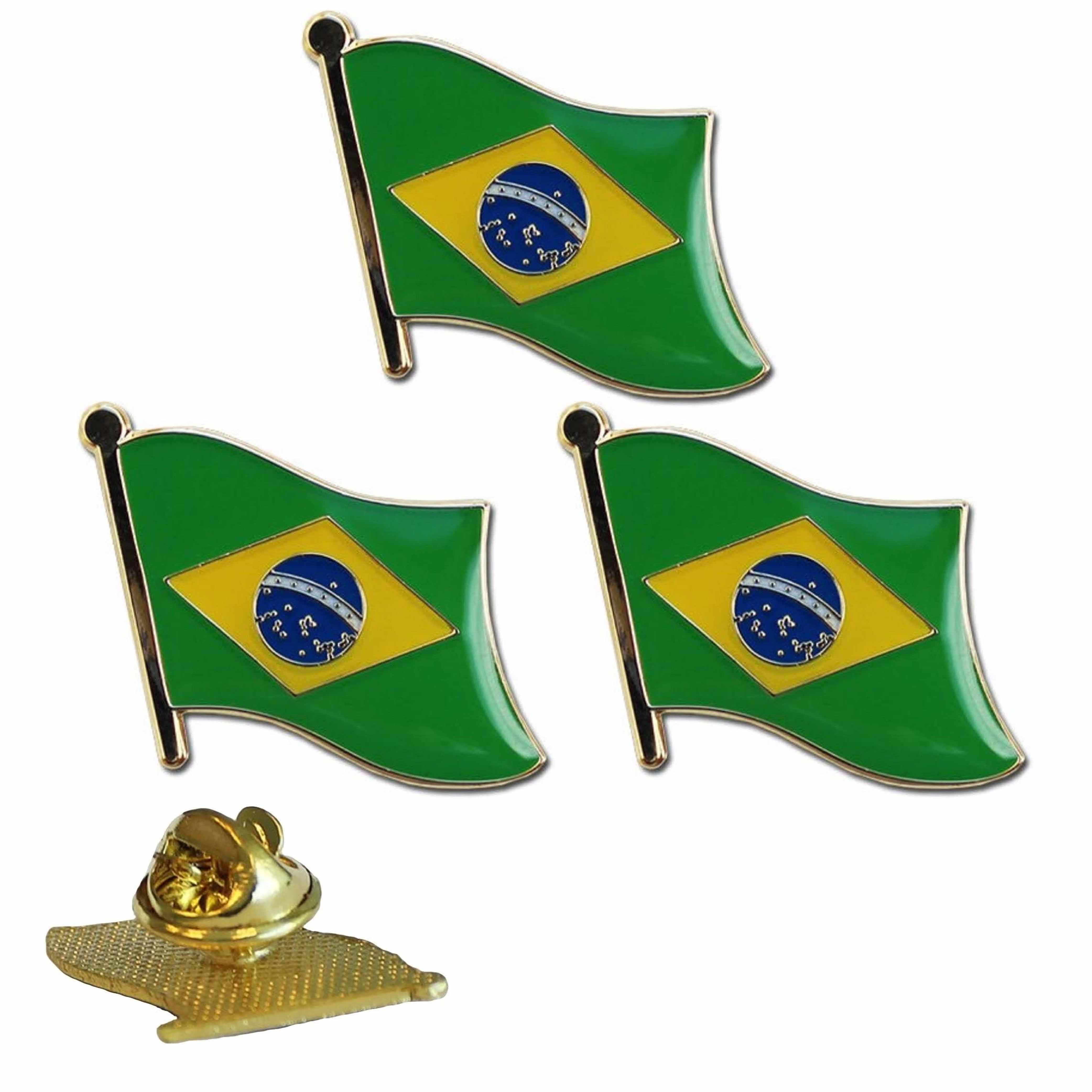 3 Pc Brazil Flag Lapel Pin World Cup Enamel Souvenir Hat Men Women ...