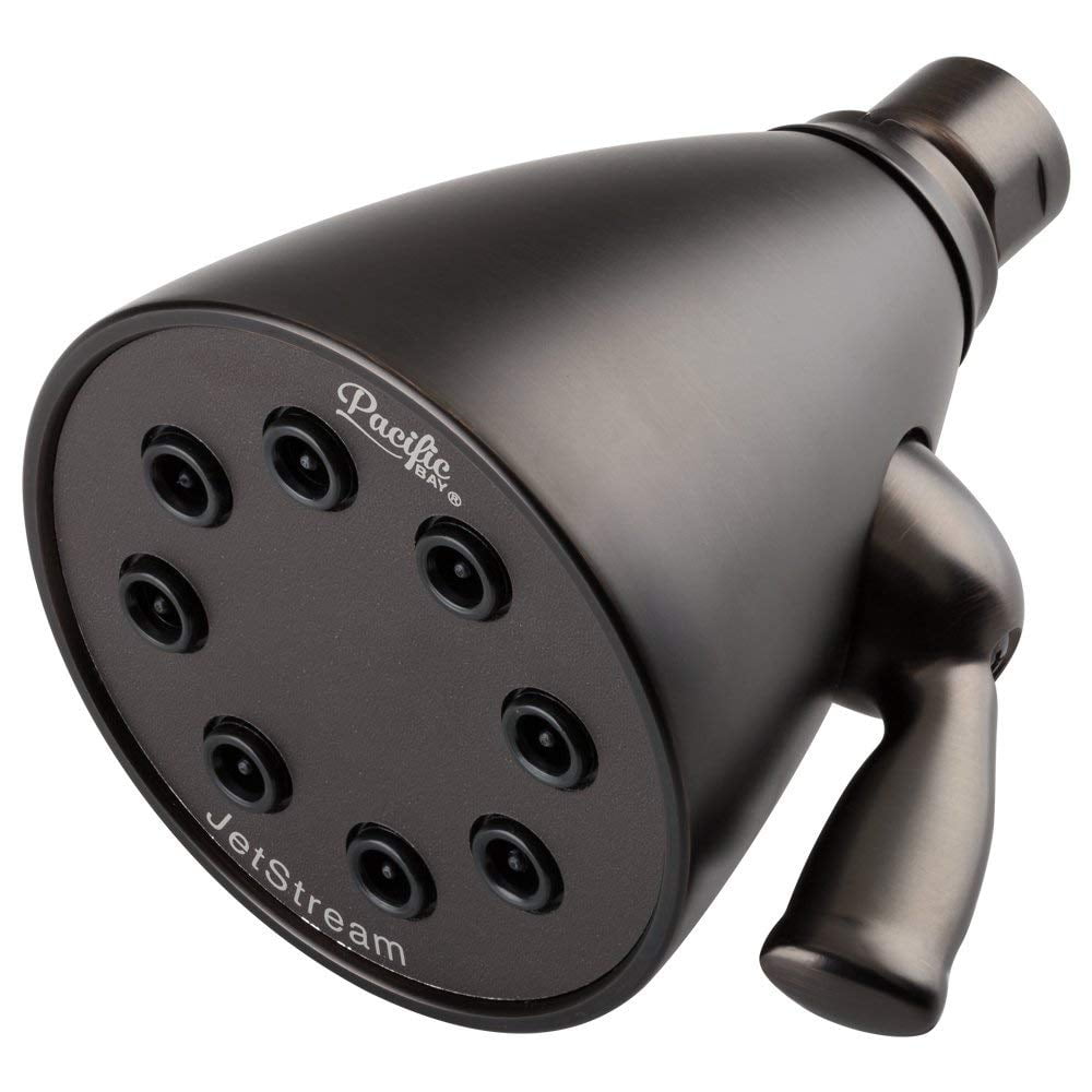 Pacific Bay JetStream Heavy Duty Brass 8-Jet Shower Head - Oil Rubbed ...
