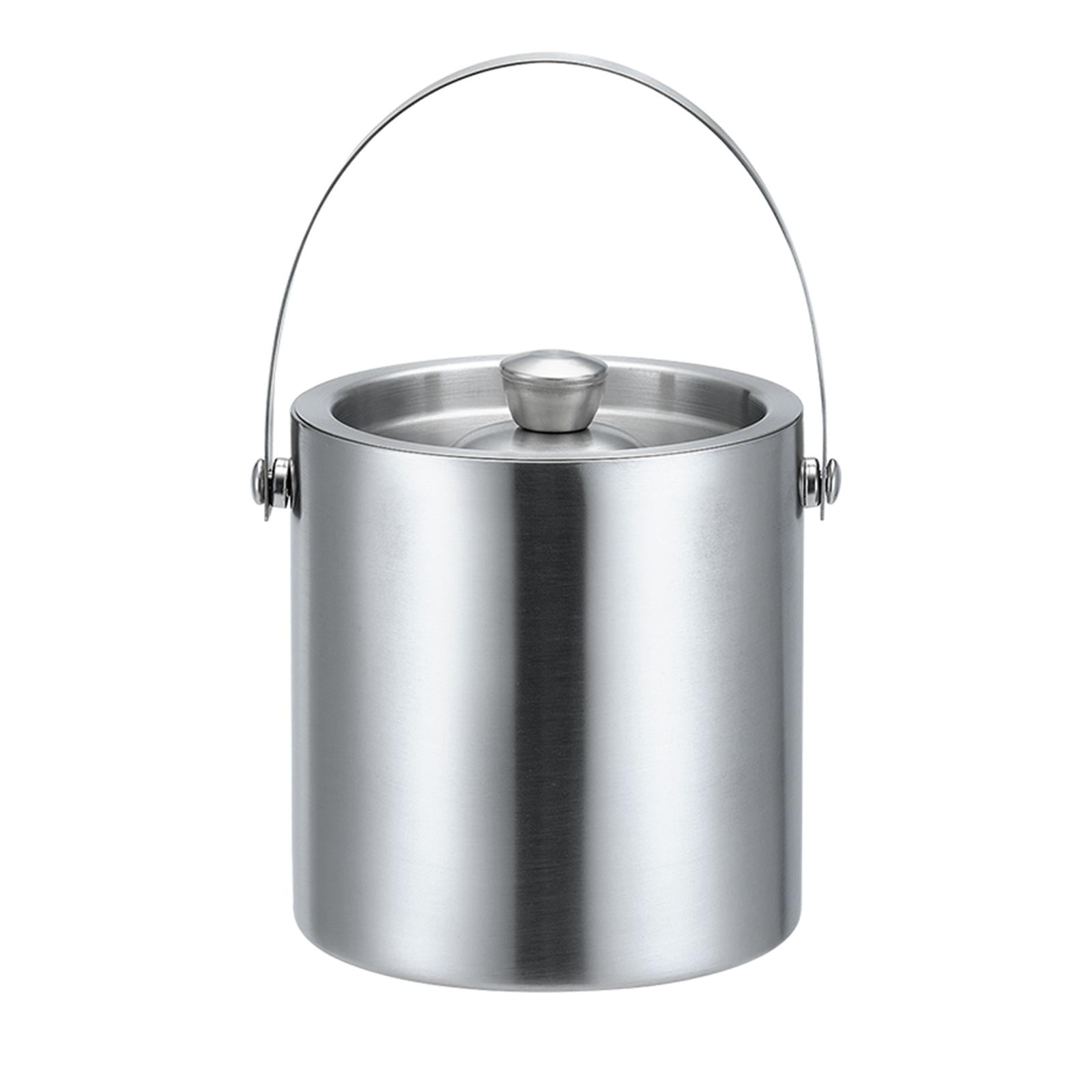Ice Bucket 3L Double Walled Stainless Steel Insulated With Lid And Tong ...