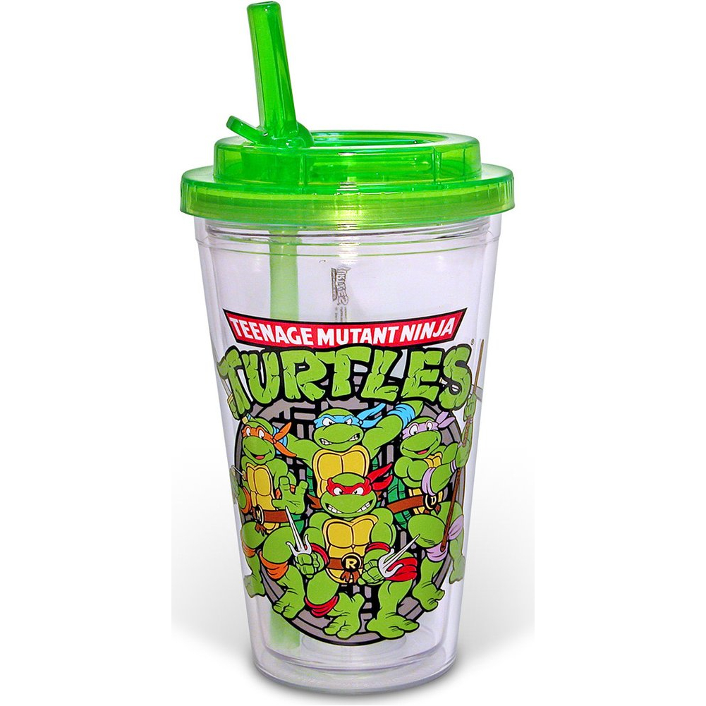Teenage Mutant Ninja Turtles Group Sewer Flip Straw Travel Cup Acrylic ...