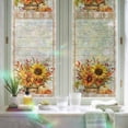 Autumn Floral Window Privacy Film, Thanksgiving Botanical Sunflowers ...