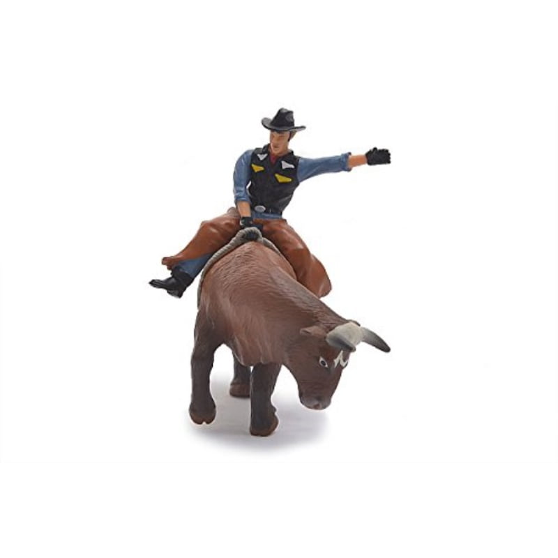 Little Buster Toys Bull Rider - Cowboy on a Brown Bucking Bull, 1/16th ...
