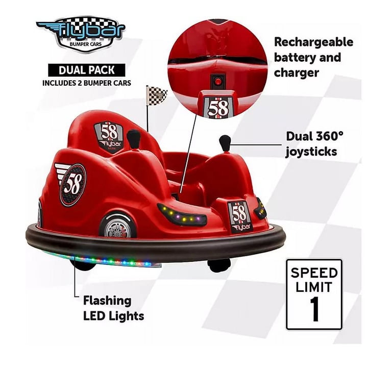 Flybar 6-Volt Battery Powered Electric Bumper Cars, Pack, 51% OFF