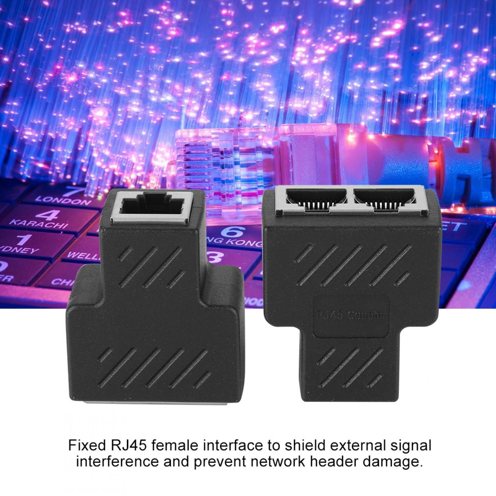 Divisor de Red RJ45, 2PCS 3.5MM Macho de 3 Canales Red RJ45 Adaptador ...