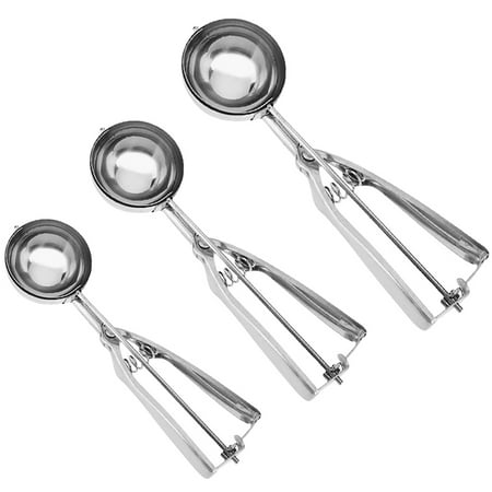 Xingzhi 3Pcs Ice Cream Spoons Set Stainless Steel Ice Cream Ball Scoops ...