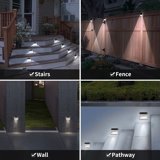 Keylever Solar Deck Lights Outdoor Waterproof, Solar Powered Step ...