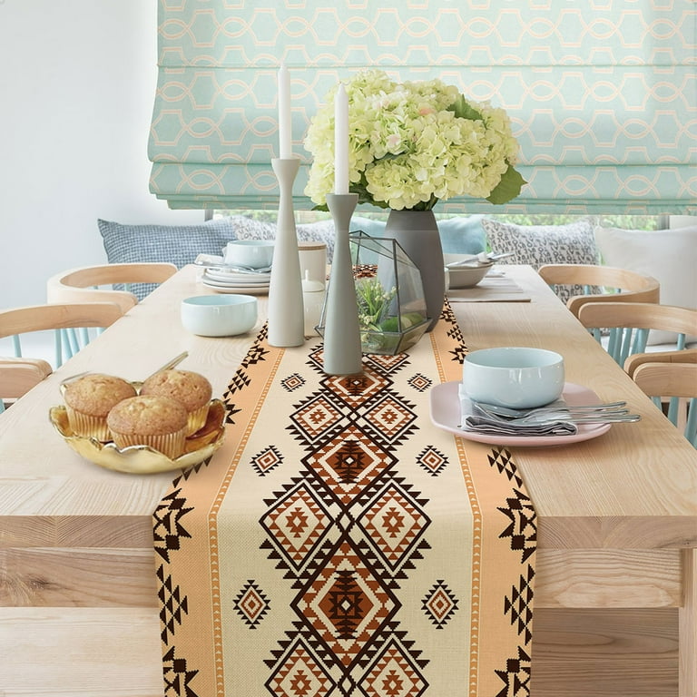 Tribal Print Table Runners Native Feathers Southwest Table Runner