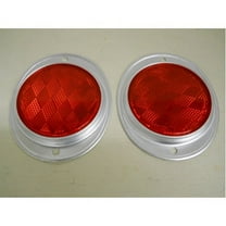 (2) Red 3" Round Truck Semi Trailer Mail Box Reflex Reflectors ...