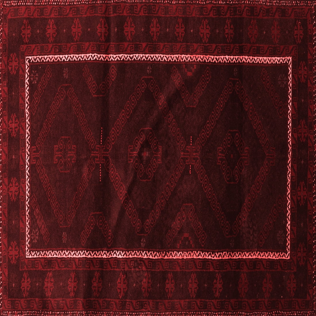 Ahgly Company Indoor Square Persian Red Traditional Area Rugs, 6 ...