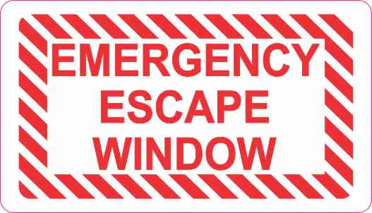 3.5 x 2 Emergency Escape Window Sticker Vinyl Decal Sign Stickers ...