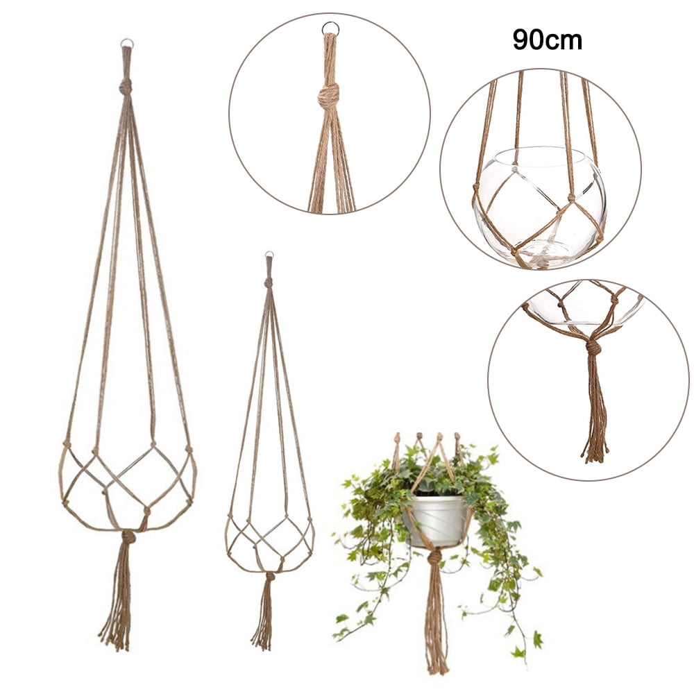 Vintage Plants Hanger Jute Rope Botanic Hooks Flower Pot Holder Legs ...