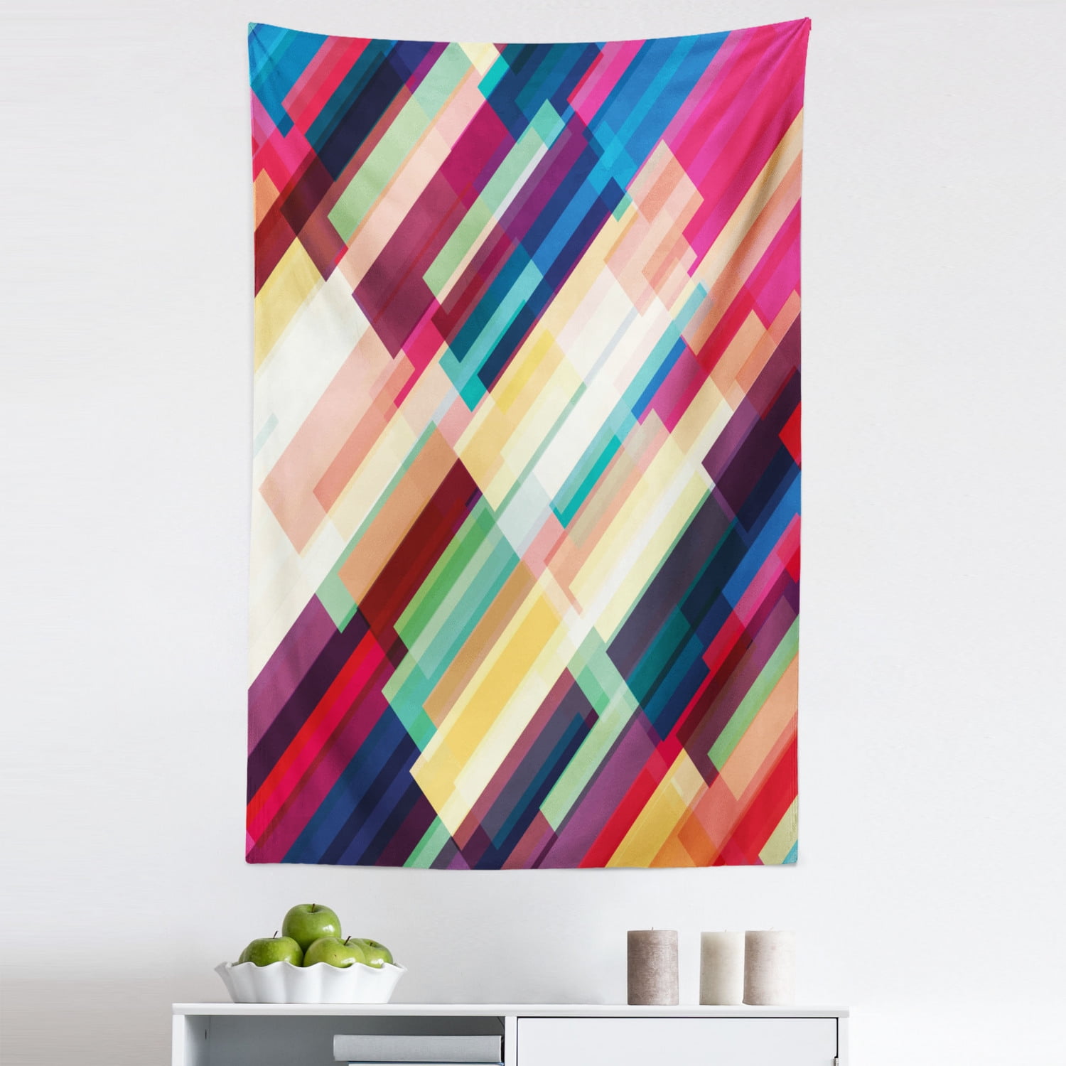 Abstract Tapestry, Futuristic Geometric Pattern Design with Colorful ...