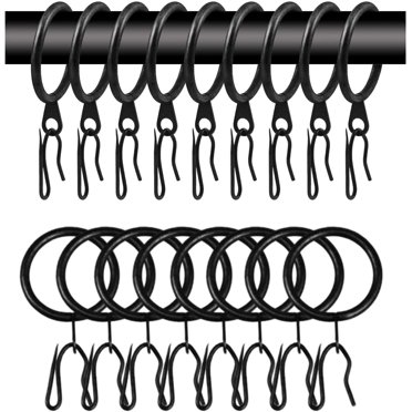 Curtain Grommets 38 Pack Black, Silent Glide Plastic Rings for Window ...