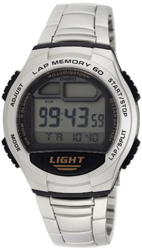 Casio - Men's Digital Quartz 60-Lap Memory Resin / Stainless Steel ...