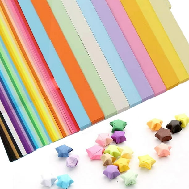 1080 hojas de papel de estrellas de origami, tiras de papel decorativas ...