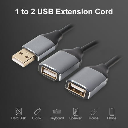 Coiry 2 in 1 USB Cable Y Splitter USB Adapter 1 Male to 2 Female ...