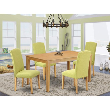 East West Furniture Kitchen Set 5 Pieces-Limelight Linen Fabric Padded ...
