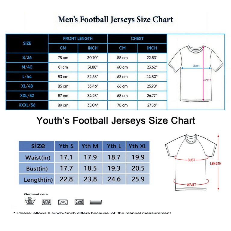 Wilson Football Sizes Chart