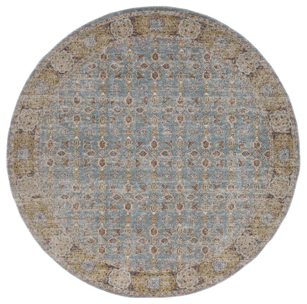 Amer Rugs Eternal Bordered Vintage Teal Area Rug, Runner, or Round ...